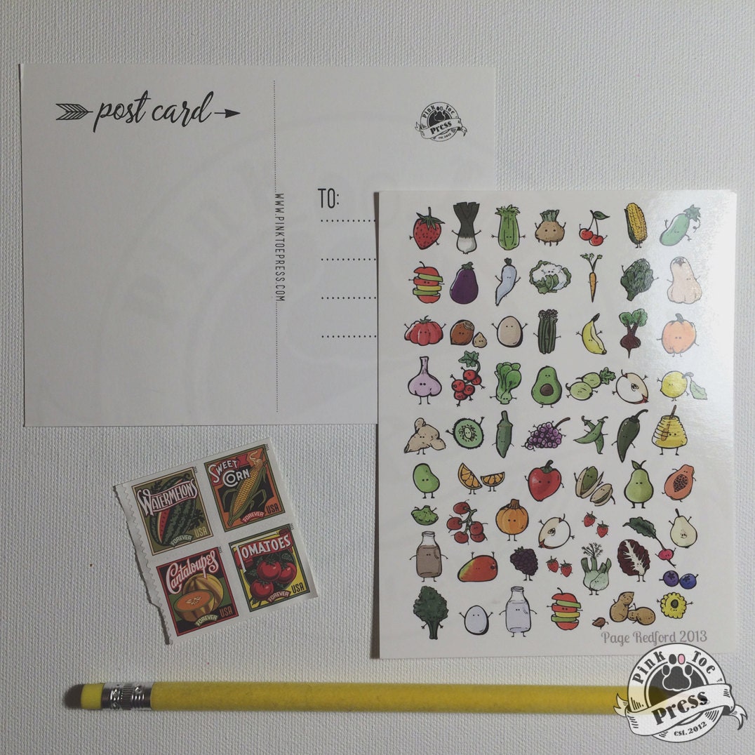 Vegetable Postcards: Pack of Five