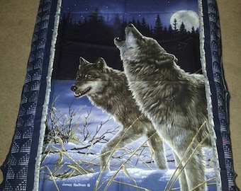 Wolf fabric panel | Etsy