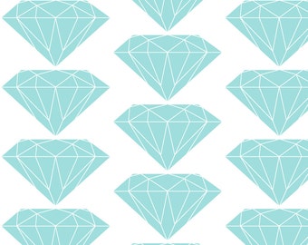 Blue diamond fabric | Etsy