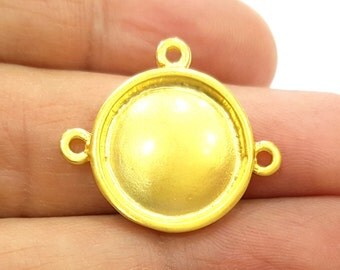 Gold Pendant Gold Plated Patterned Pendant with two by AZsupplies