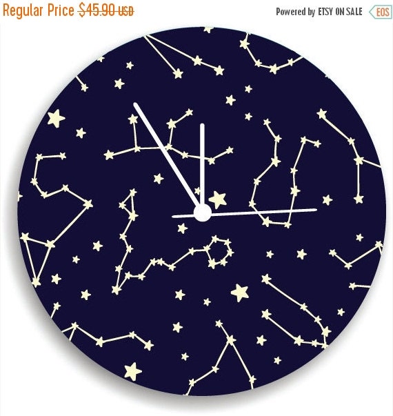 On SALE this week constellation WALL CLOCK by KidODesignStudio