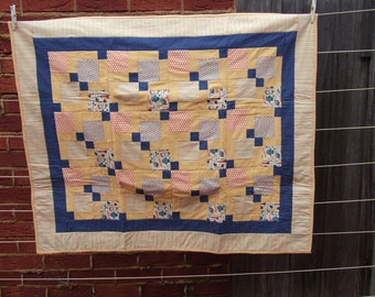 Yellow star quilt | Etsy