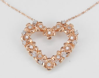 Double Heart Necklace ROSE GOLD FILLED Chain Gold/Silver