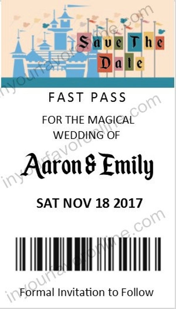 Items similar to 100 Fast Pass Save the Date Magnet on Etsy