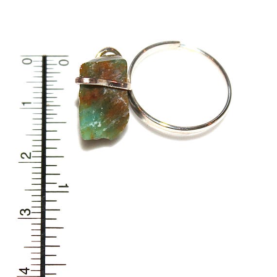 Blue Peruvian Opal Ring Blue Opal Ring Sterling Silver Ring