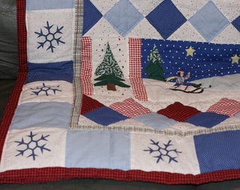 Winter scene quilt | Etsy