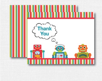 Robot thank you card | Etsy