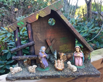 Wooden creche | Etsy