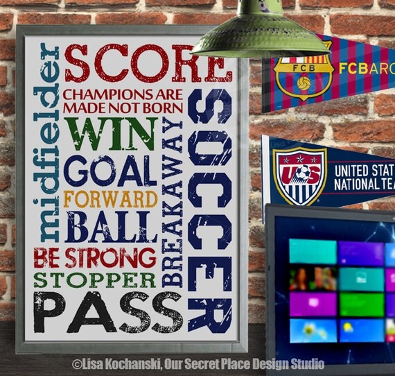 PRINT Soccer Wall Decor Soccer Wall Art Sports Decor for boys