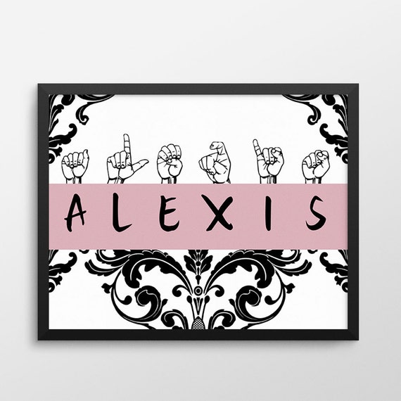 Personalized ASL Gift ASL Nursery Art Name Print Custom I