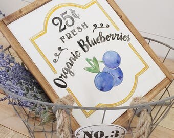 Blueberry sign | Etsy