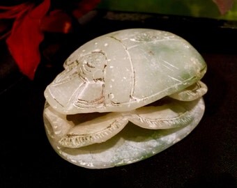 Carved stone scarab | Etsy