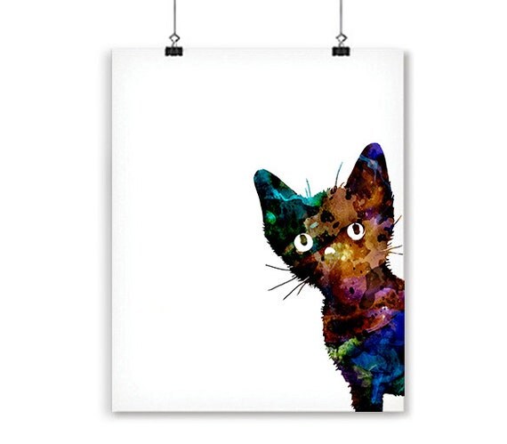 Kitten print baby cat nursery cat print pet print by Thenobleowl