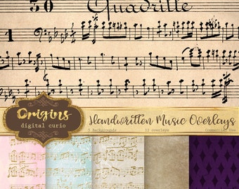 Handwritten Music Digital Paper 8.5x11 instant download