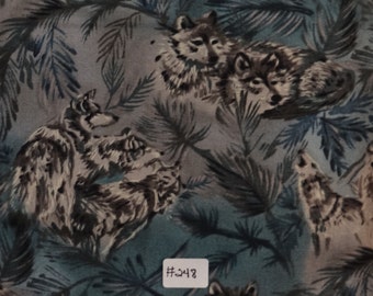 Grey wolf fabric | Etsy
