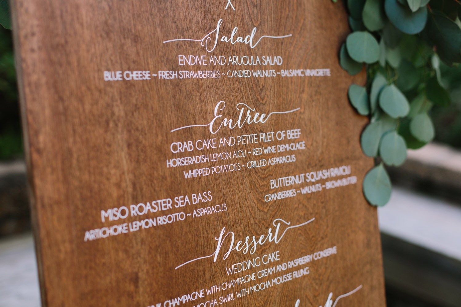 Wedding Menu Sign wedding dinner menu menu board wood menu