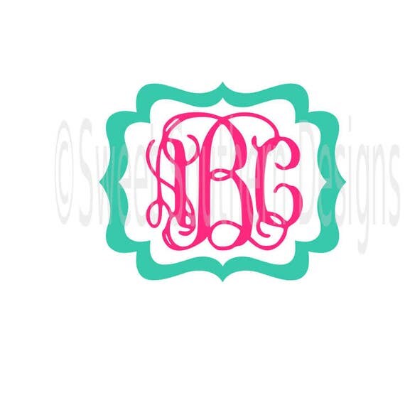 Fancy monogram frame SVG instant download design for cricut or