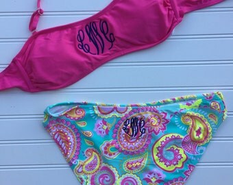 Monogrammed swimsuit | Etsy
