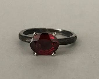 Garnet engagement ring | Etsy