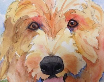 Labradoodle painting | Etsy