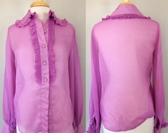 Ruffled tuxedo shirt | Etsy