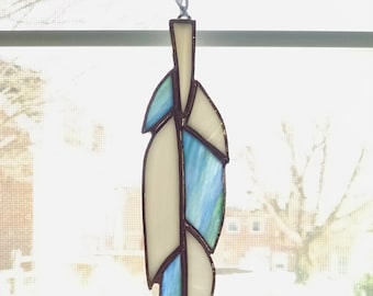 Stain glass feather | Etsy