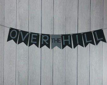 Over the hill banner | Etsy