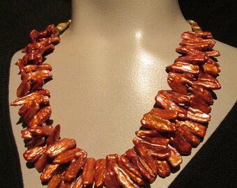 Chunky pearl necklace | Etsy