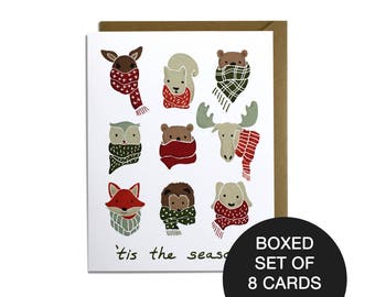 Animal holiday card | Etsy