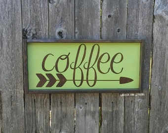 Wooden coffee sign | Etsy