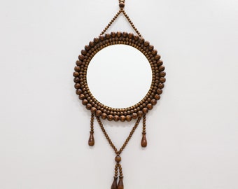 Unique wood bead mirror related items | Etsy