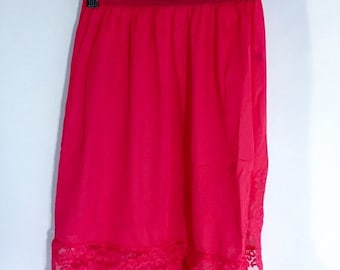 Red nylon half slip | Etsy