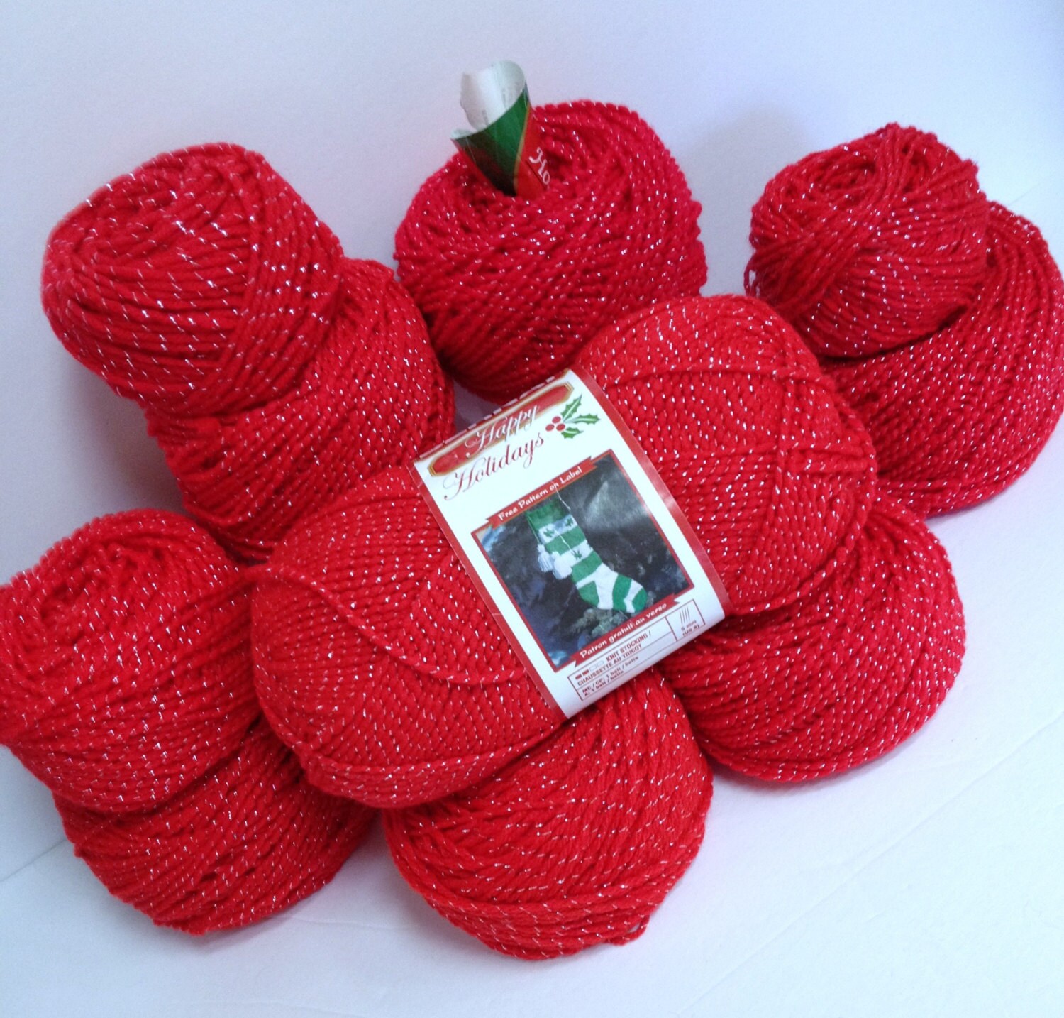 Christmas Yarn Red Heart Holiday Bernat Happy Holidays Bright Red ...