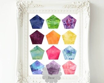 Unique pentagon shape related items | Etsy