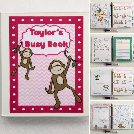 Kindergarten dry erase Velcro activity book quiet book busy