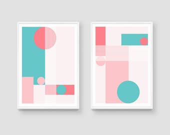 Color block wall art | Etsy