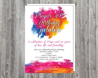 Colorful invitation | Etsy