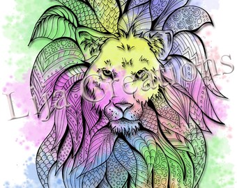 Zentangle lion | Etsy