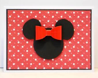 Minnie mouse card | Etsy