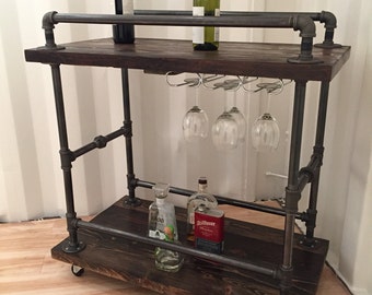 Rustic bar cart | Etsy