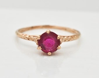 Genuine ruby ring | Etsy