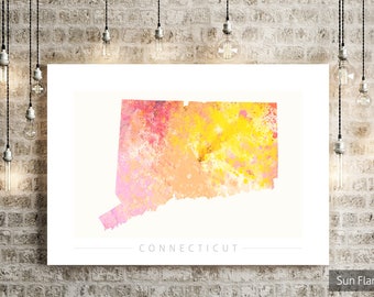 Map of Connecticut Art Print 8 x 10