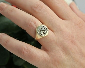 Engraved gold ring | Etsy