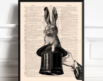 Rabbit and top hat | Etsy