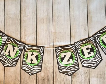 Pink zebra banner | Etsy