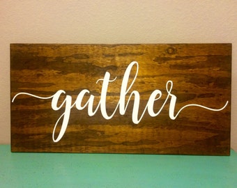Large gather sign | Etsy