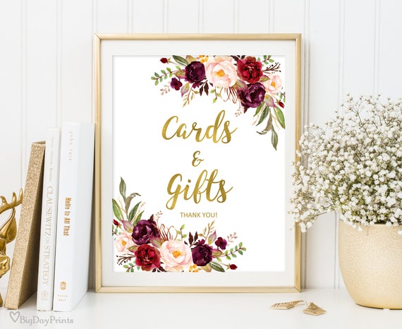Cards and Gifts Sign Gift Table Sign Printable Wedding Sign