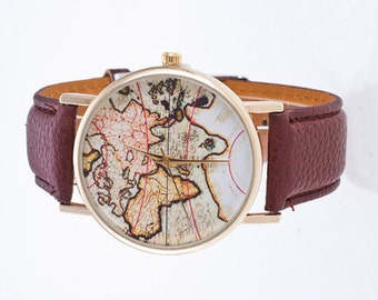 World map watch | Etsy