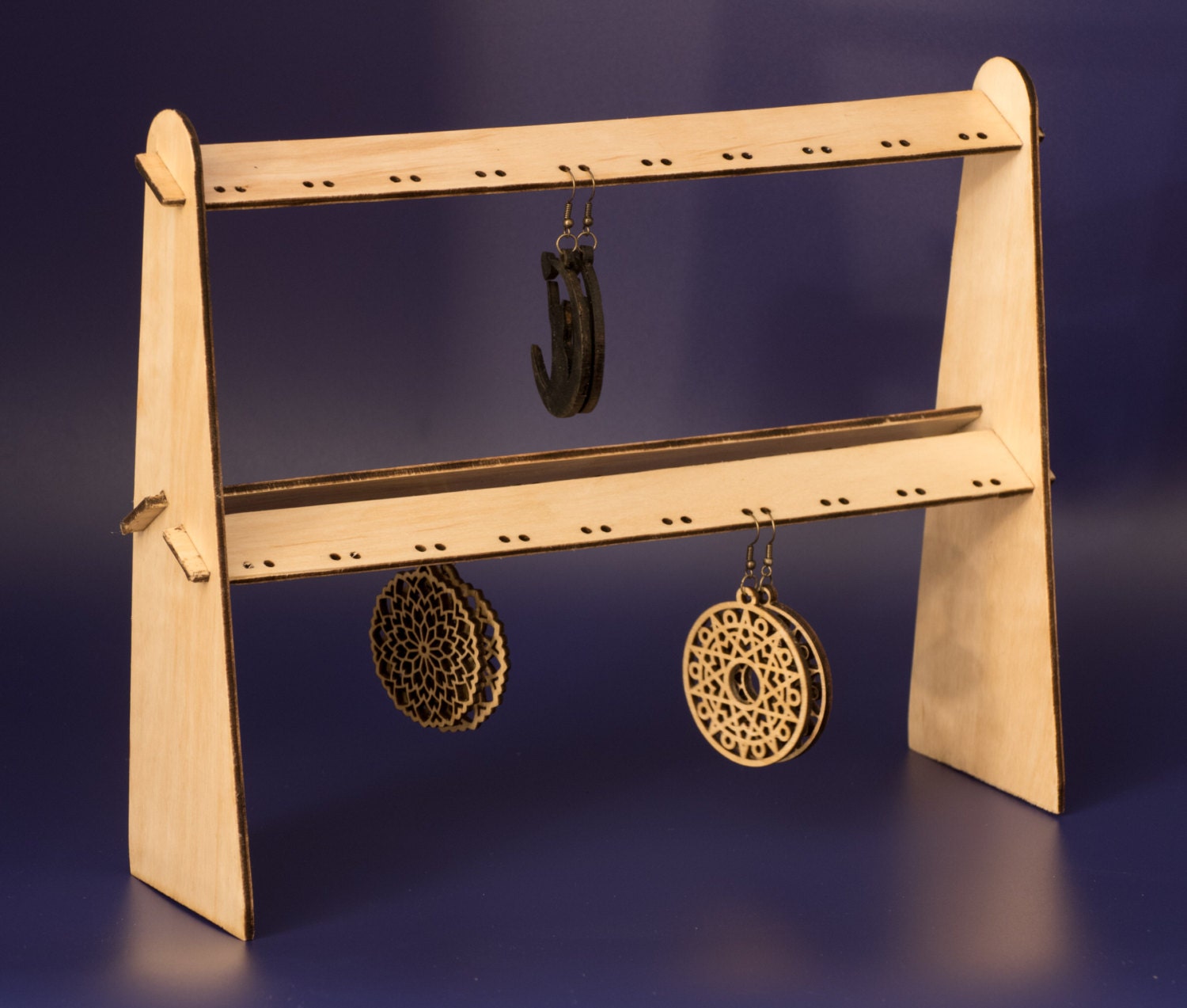 Wooden Earring stand Earring Holder-Earring Rack Foldable