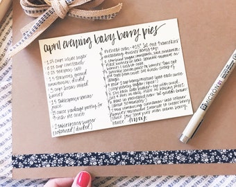 Handwritten recipes | Etsy